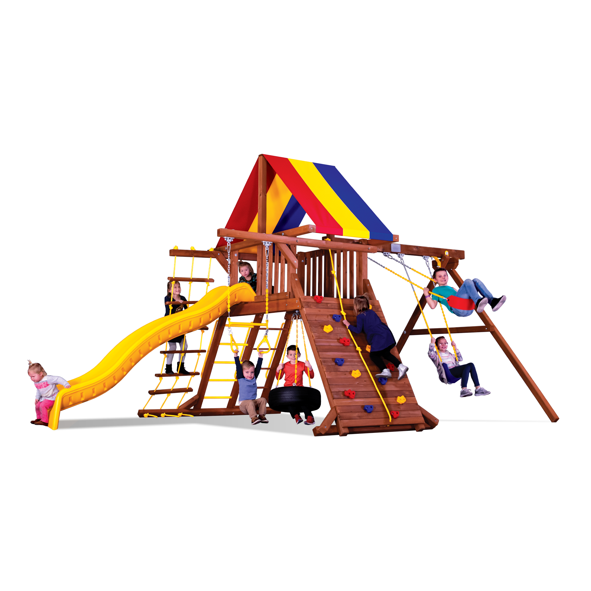 Circus Castle Wood Swing Set Play System - Pkg II Popular (9B ...
