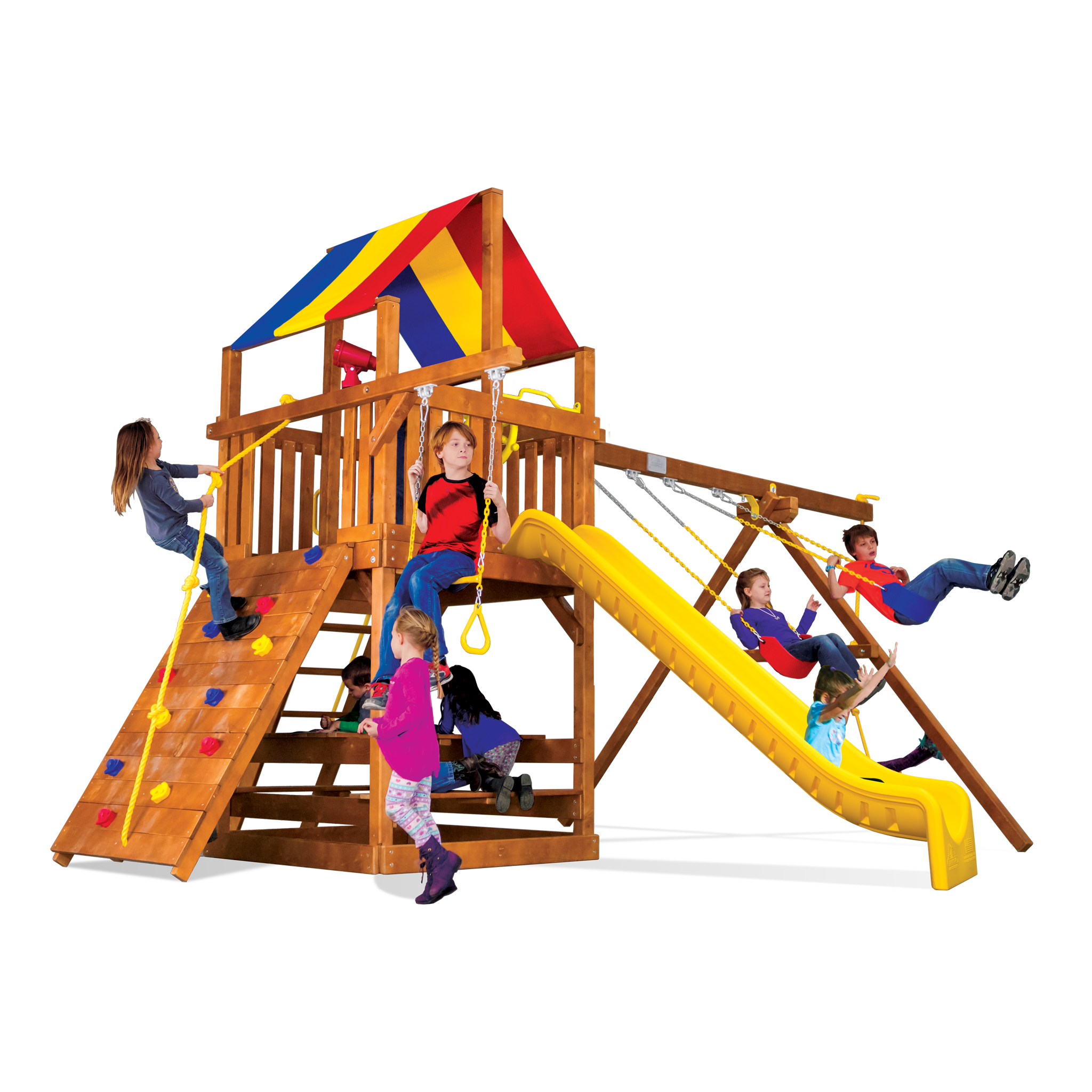 Circus Clubhouse Wood Swing Set - Pkg II Feature Model (28A) Playset ...